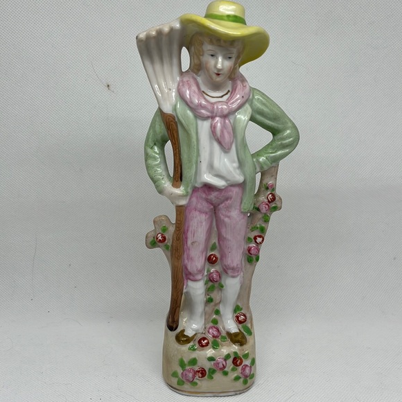 Accents | Male Pastoral Figurine Holding A Rake | Poshmark
